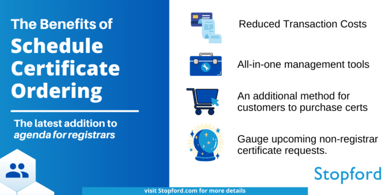 Introducing Schedule Certificate Ordering - Stopford